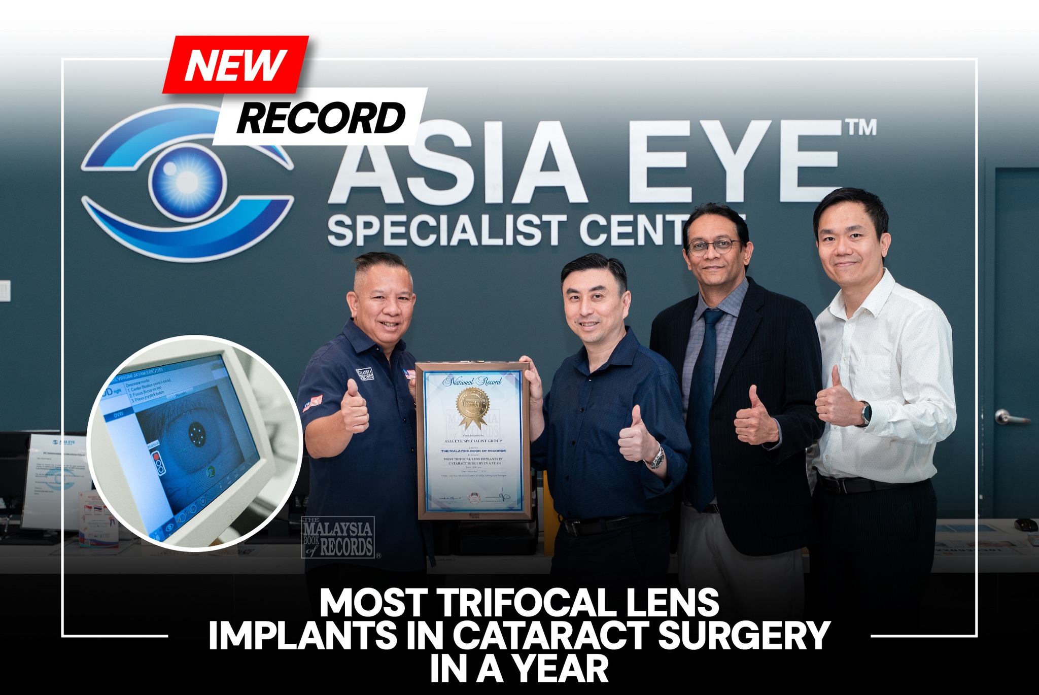 Record for Malaysia Book of Records: Most Trifocal Lens Implants in ...